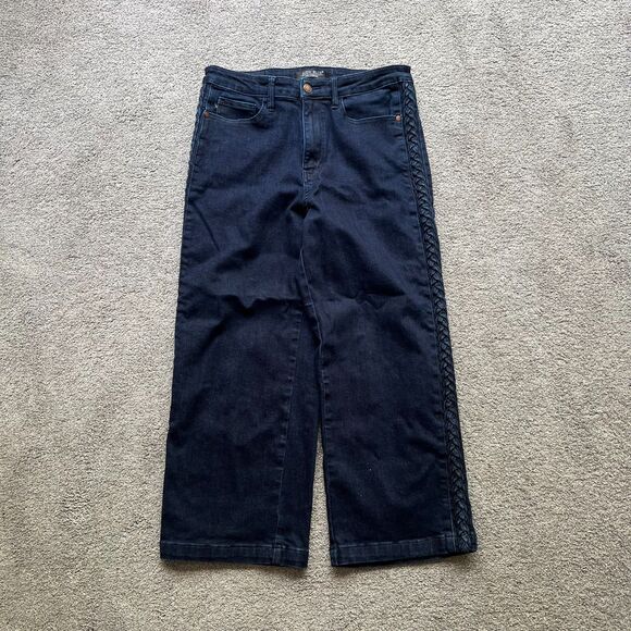 Judy Blue | Jeans | Judy Blue Eloise Side Seam Braid Wide Leg Cropped ...